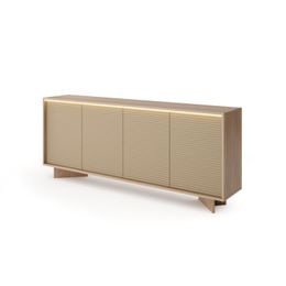 KOMMODE RIGATO 203,9/84,4/40cm mit Schubladen 4 T&uuml;ren Beige