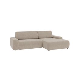 ECKSOFA Lopez Beige Samt-Stoff