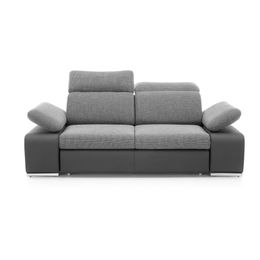 BETTSOFA TRENTO Grau Geflochtener Stoff