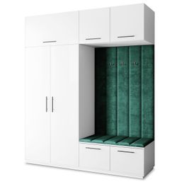 GARDEROBENSCHRANK REMA 200/240/60 cm Modern Garderobe-Set Wei&szlig;