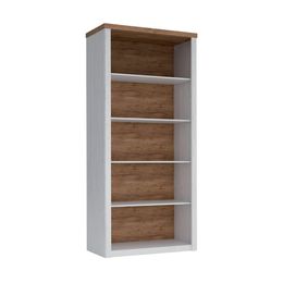 B&Uuml;CHERREGAL L&eacute;andre Wei&szlig; und Holz