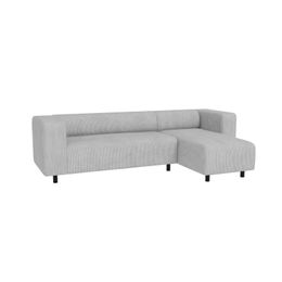 ECKSOFA Tove Hellgrau Cord - Ottomane rechts