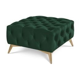 HOCKER Chesterfield Whitby Flaschengr&uuml;n Samt mit goldenen F&uuml;&szlig;en