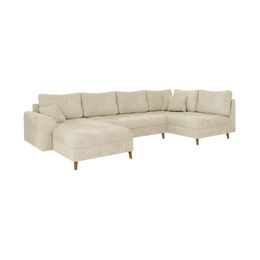 WOHNLANDSCHAFT Sigurd Beige Chenille - Ottomane Links