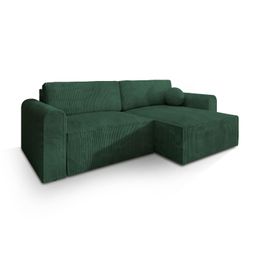 ECKSOFA FIANO P Gr&uuml;n Kordstoff mit Schlaffunktion