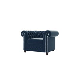 CHESTERFIELD-SESSEL Nyx Marineblau Samt