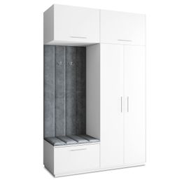 GARDEROBENSCHRANK REMA 150/240/60 cm Modern Garderobe-Set Wei&szlig;