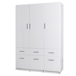 DREHT&Uuml;RENSCHRANK LUGERN 136/197,6/53,6cm 3-t&uuml;rig Wei&szlig;