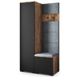 GARDEROBENSCHRANK LORI 95/181/51 cm Modern Garderobe-Set Eiche Lefkas
