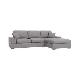 ECKSOFA Saga Hellgrau Cord