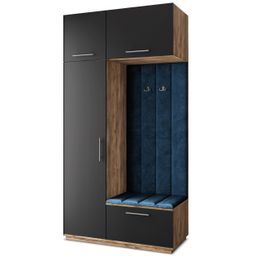 GARDEROBENSCHRANK REMA 120/240/60 cm Modern Garderobe-Set Eiche Lefkas