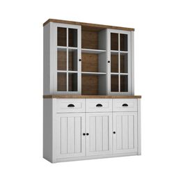 GESCHIRRSCHRANK L&eacute;andre Wei&szlig; und Holz
