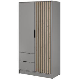 DREHT&Uuml;RENSCHRANK NELIANA 105/200/51 cm 2-t&uuml;rig Grau