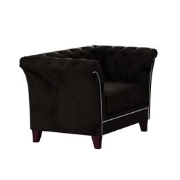 CHESTERFIELD-SESSEL Fusion Schwarz Samt