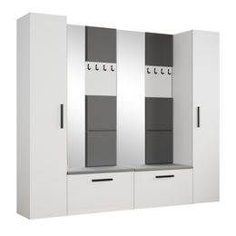 GARDEROBENSCHRANK MODULO 241,2/204/40 cm Modern Garderobe-Set Wei&szlig;