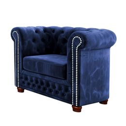 CHESTERFIELD-SESSEL Lauren Marineblau Samt