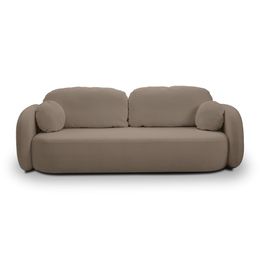 BETTSOFA AMICO Braun Bucle-Stoff mit Schlaffunktion