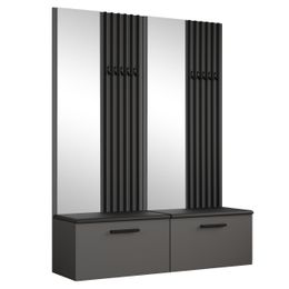 GARDEROBENSCHRANK MODULO 161,2/204/40 cm Modern Garderobe-Set Grau