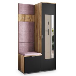 GARDEROBENSCHRANK VIRA 95/181/51 cm Modern Garderobe-Set Eiche Wotan