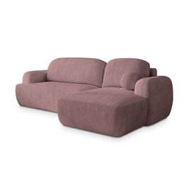 ECKSOFA MODENZA P R-S Lila Kordstoff mit Schlaffunktion