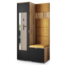 GARDEROBENSCHRANK VIRA 95/181/51 cm Modern Garderobe-Set Eiche Wotan