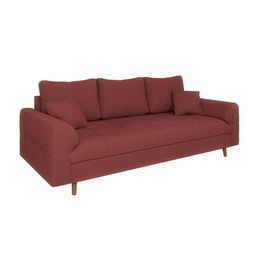 3-SITZER-SOFA Alma Terrakotta Cord