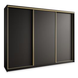 SCHWEBET&Uuml;RENSCHRANK NISSE 270/205/60 cm 3-t&uuml;rig Schwarz
