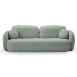 BETTSOFA AMICO Gr&uuml;n Bucle-Stoff mit Schlaffunktion