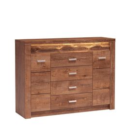 KOMMODE ZERI 137/103,5/42cm mit 4 Schubladen 2 T&uuml;ren Braun