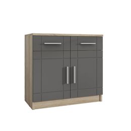 KOMMODE PERUGIA 69/70/37 cm mit 2 Schubladen 2 T&uuml;ren Sonoma Eiche