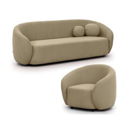 SITZGARNITUR 3+1 Roundi Beige Boucl&eacute;