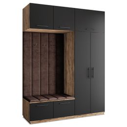 GARDEROBENSCHRANK REMA 180/240/60 cm Modern Garderobe-Set Eiche Lefkas