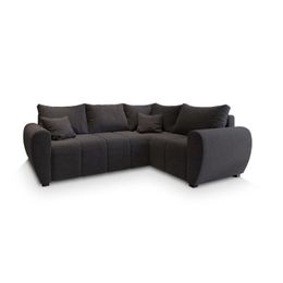 ECKSOFA MADISON L R-S Grau D&uuml;nner Stoff mit Schlaffunktion