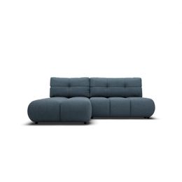 ECKSOFA CORSO L-S Blau Boucle-Stoff mit Schlaffunktion