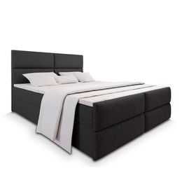BOXBETT MULEN 180x200 cm mit Matratze und Topper - Schwarz