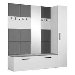 GARDEROBENSCHRANK MODULO 201,2/204/40 cm Modern Garderobe-Set Wei&szlig;
