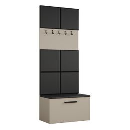 GARDEROBENSCHRANK MODULO 80,6/204/40 cm Modern Garderobe-Set Kaschmir