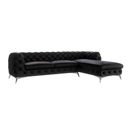 ECKSOFA Chesterfield Laura Schwarz Samt
