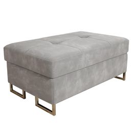 POLSTERHOCKER BARLET Hellgrau 100x60 cm