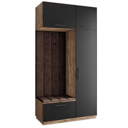 GARDEROBENSCHRANK REMA 120/240/60 cm Modern Garderobe-Set Eiche Lefkas