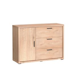 KOMMODE BRESSO 118/86/40,5cm mit 3 Schubladen 1 T&uuml;ren Eichefarben