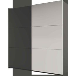 SCHWEBET&Uuml;RENSCHRANK ORIANNA 225/244/65 cm 2-t&uuml;rig mit Spiegel Graphitfarben