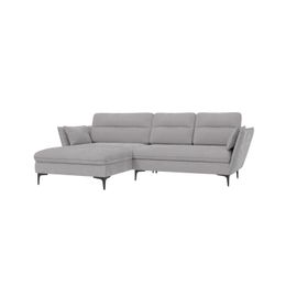 ECKSOFA Mira Hellgrau Samt-Stoff
