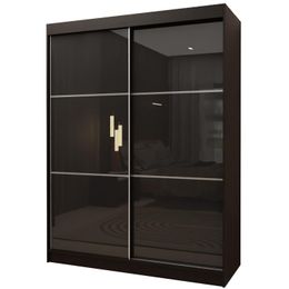 SCHWEBET&Uuml;RENSCHRANK VITALE 160/216/61 cm 2-t&uuml;rig Schwarz