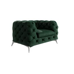 CHESTERFIELD-SESSEL Laura Flasche Gr&uuml;n Samt