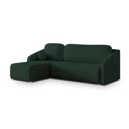 ECKSOFA MARELLO Gr&uuml;n Geflochtener Stoff mit Schlaffunktion