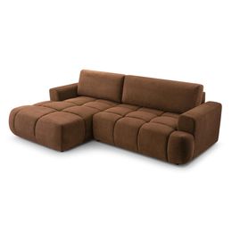 ECKSOFA VASTO Braun Geflochtener Stoff mit Schlaffunktion
