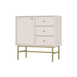 KOMMODE TORINO 84/86/41 cm mit 3 Schubladen 1 T&uuml;ren Beige