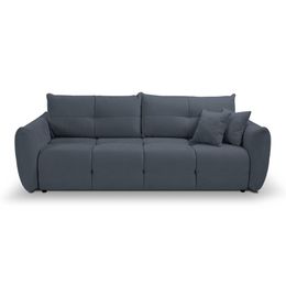 BETTSOFA MODA Blau Chenille-Stoff mit Schlaffunktion