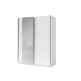 SCHWEBET&Uuml;RENSCHRANK ELRON 150,6/198,5/62cm 2-t&uuml;rig mit Spiegel Wei&szlig;